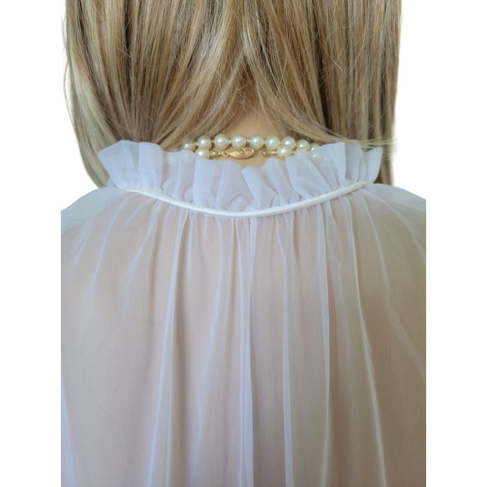 Vtg Bridal White Vanity Fair Nightgown & Peignoir Robe Set Chiffon ...