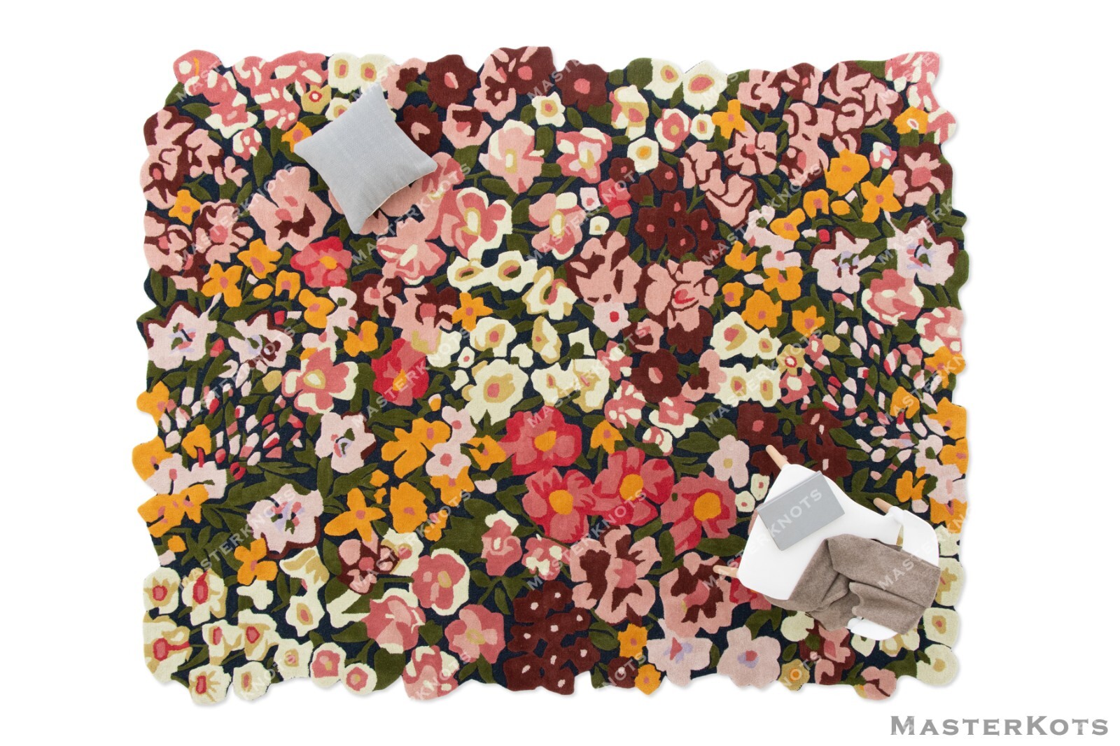 Cassia Floral - Multicolored, Hand-Tufted 100% Wool Soft Area Rug ...