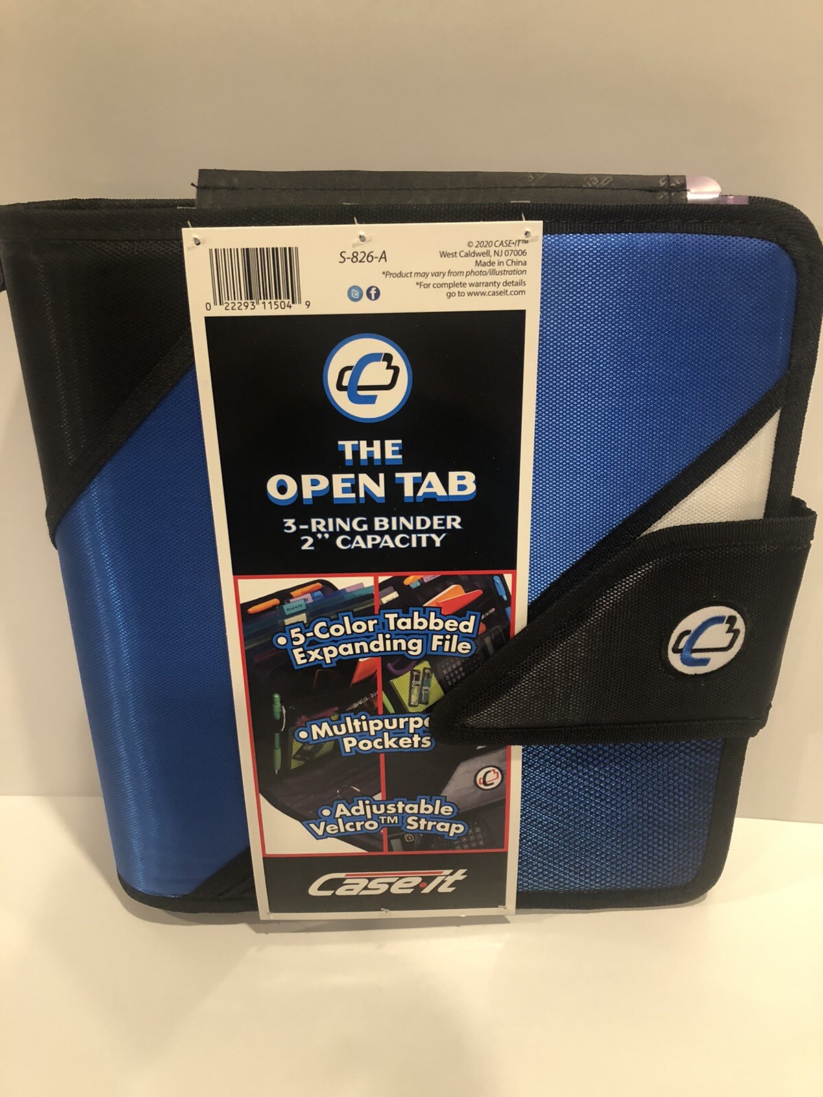Case It The Open Tab 3 Ring 2" Capacity Binder W/ Color File Black ...