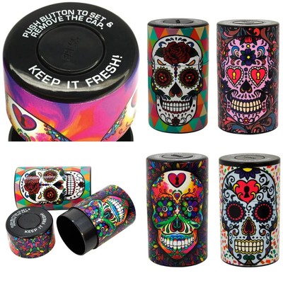 Airtight Skull Vacuum Sealed Herb Weed Stash Jar Container Smell Proof ...