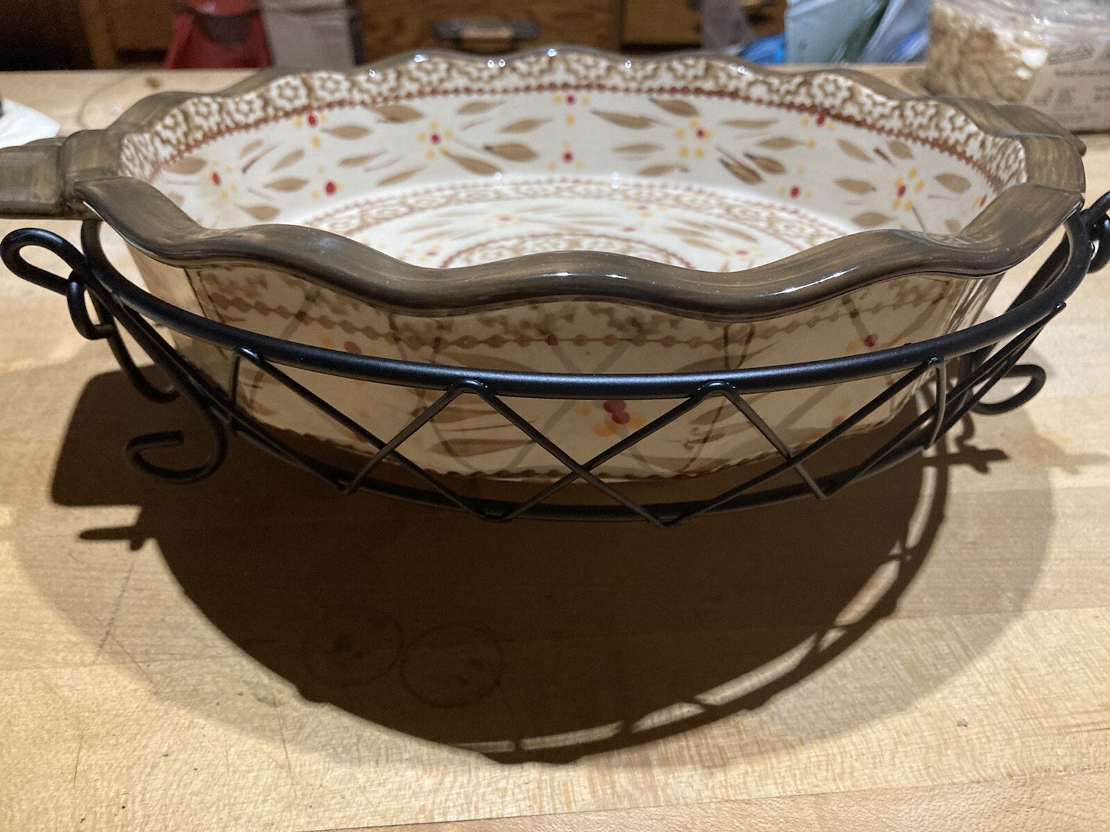 Thanksgiving Temptations by Tara Old World Brown 9” Pie Dish w/Handles ...