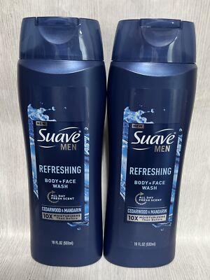 2-Pack Suave Men Refreshing Body & Face Wash, Cedarwood and Mandarin, 18 Oz Each | eBay