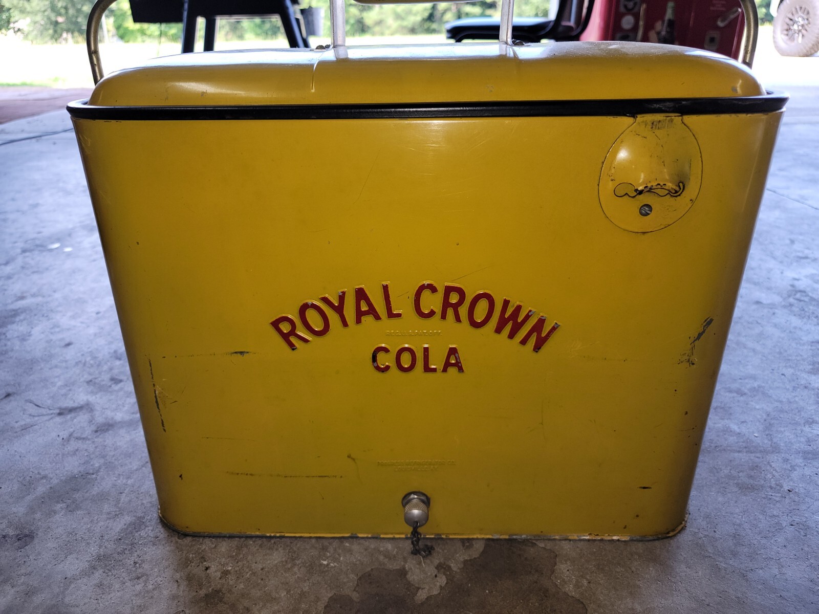 Vintage Yellow RC Cola ROYAL CROWN Picnic Cooler With Bottle Opener ...