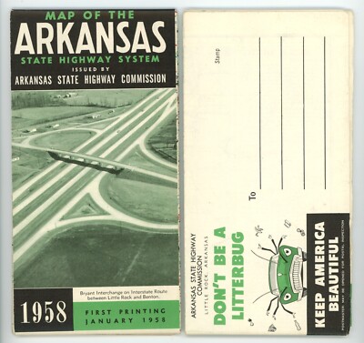 1958 Arkansas Official Road Map – State Highway Dept. (Version A - 1st ...