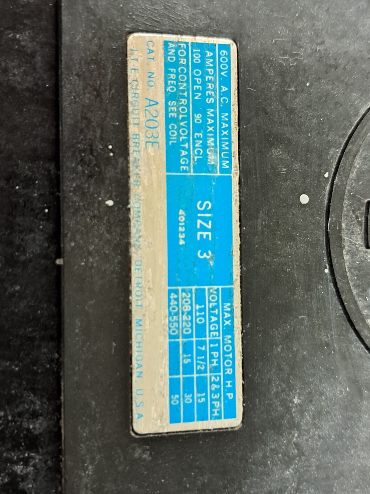 A203E ITE Gould Size 3 Starter 480V Coil | eBay