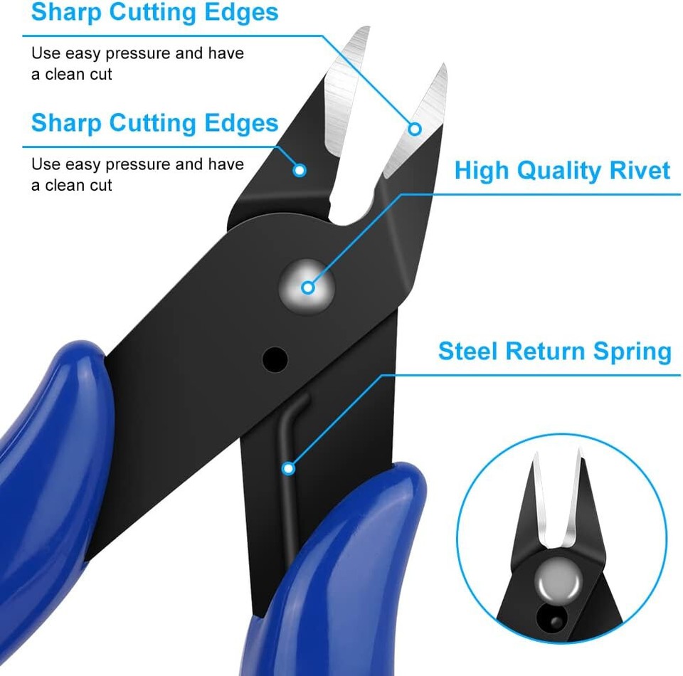 Wire Cutter Pliers Carbon Steel Ultra Sharp Cutter Clippers Wire Flush ...