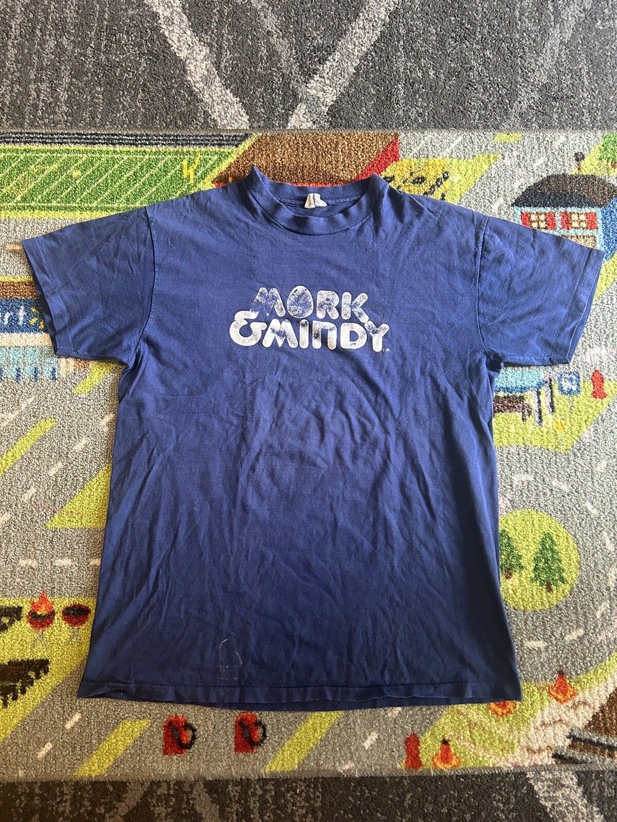 Vintage Mork And Mindy Robin Williams 80s Tv Show Blu… - Gem