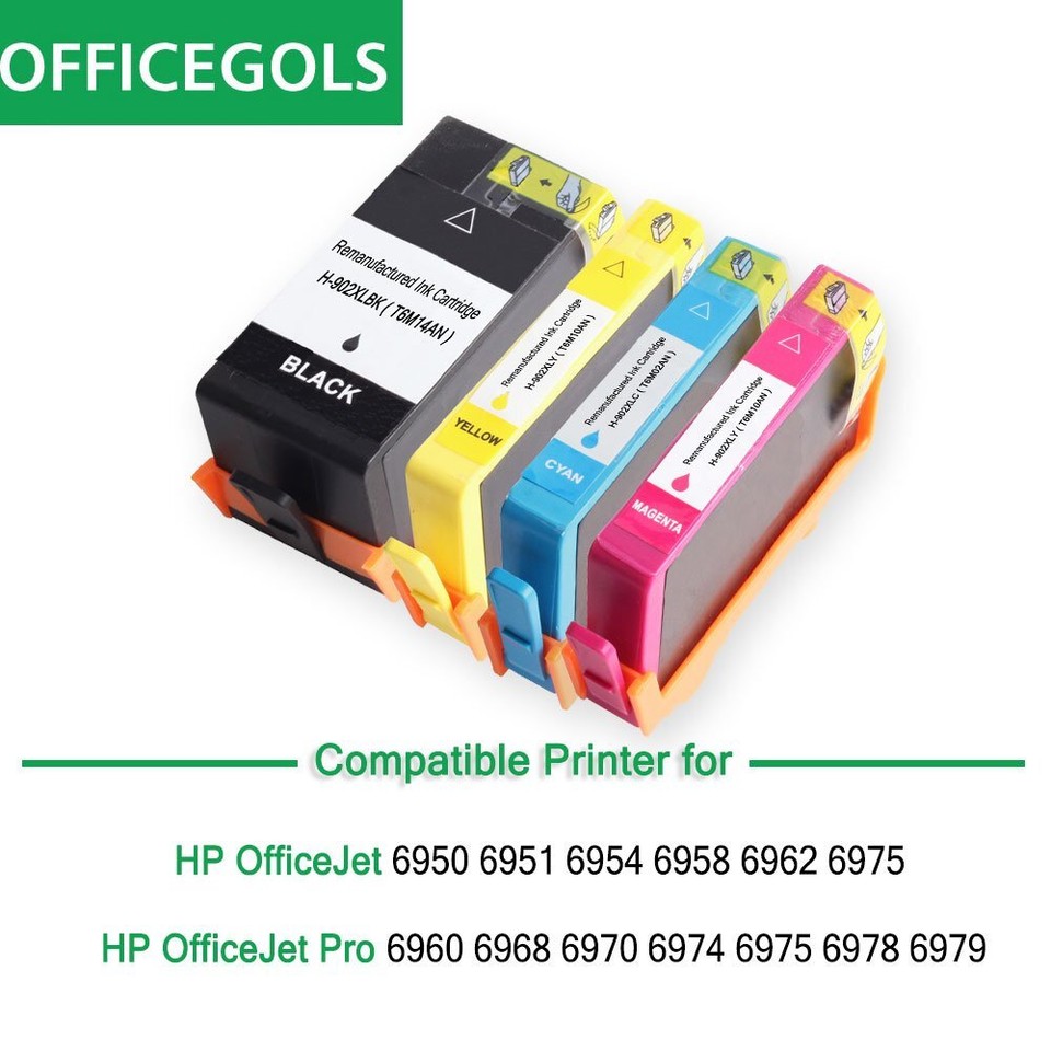 902XL Ink Cartridge Pack for HP Officejet Pro 6960 6962 6968 6970 6975 ...