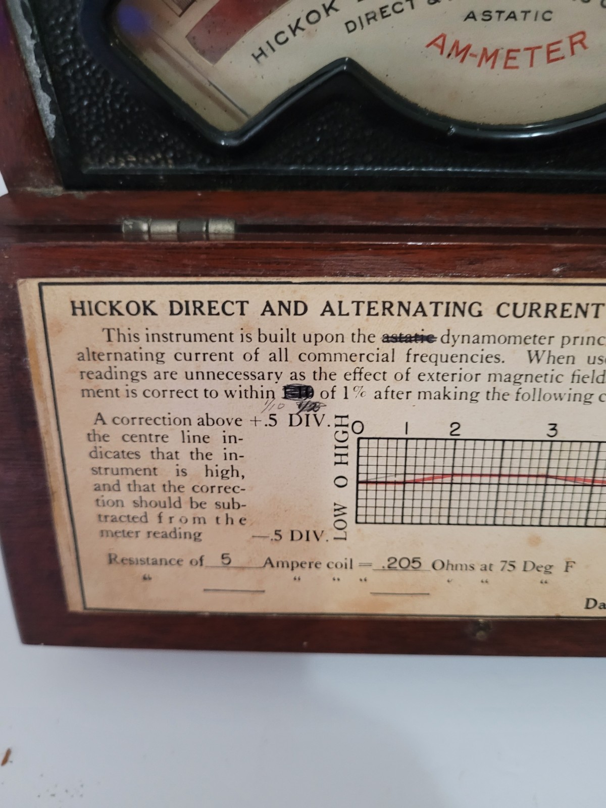 Vintage Hickok Electrical Instrument Am Meter Ammeter Industrial ...