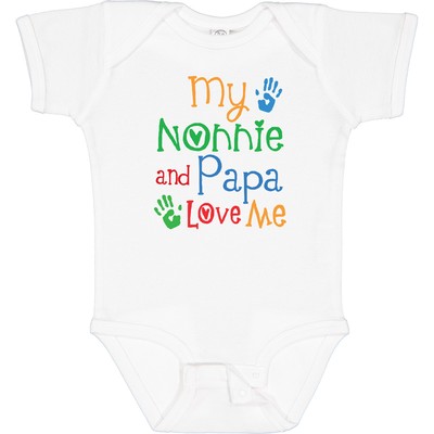 Inktastic Nonnie And Papa Love Me Grandchild Baby Bodysuit ...