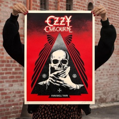 Shepard Fairey Obey Ozzy Ozbourne Farewell Tour Red 450 LE 18 x 24 | eBay
