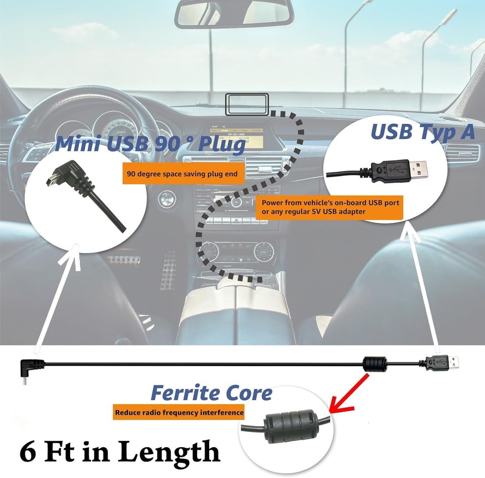 USB Charging Cable Power Cord for Garmin GPS Drive DriveSmart ...