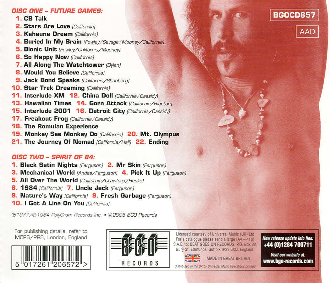 Spirit ~ Future Games (1977) / Spirit Of 84 (1984) 2CD 2005 BGO Records ...
