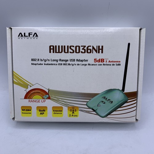 Alfa AWUS036NH WiFi Network 802.11 b/g/n Long Range Adapter USB ...