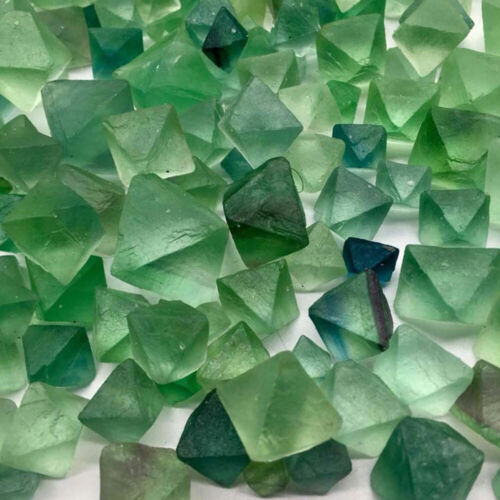 5pcs Natural Green Fluorite Octahedron Quartz Crystal Healing Stone ...