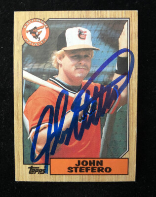 JOHN STEFERO 1987 TOPPS AUTOGRAPHED SIGNED AUTO BASEBALL CARD 563 ...
