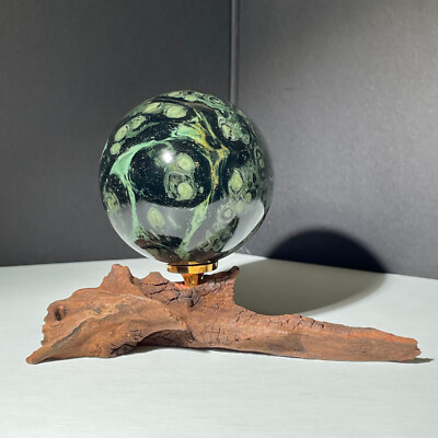 298g Natural Peacock eyeBall Quartz Crystal Healing Sphere Reiki +Stand ...