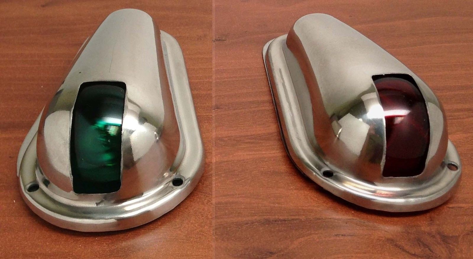 MARINE BOAT NAVIGATION SIDE LIGHT PAIR VERTICAL MOUNT RED GREEN ...