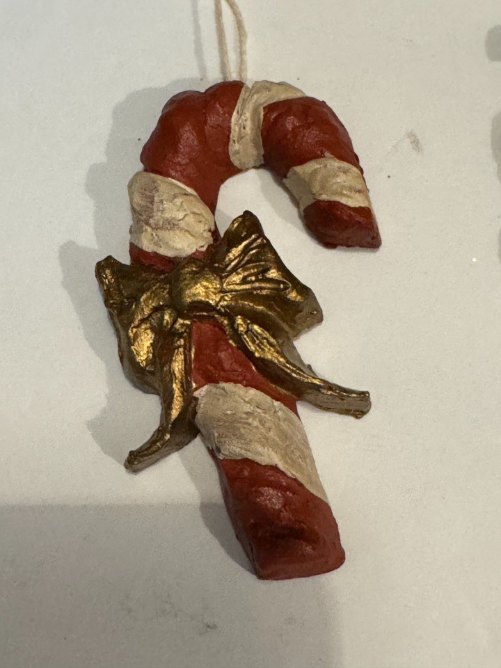 VTG Handmade Salt Dough Christmas Ornament Lot Teddy Bear Stocking ...
