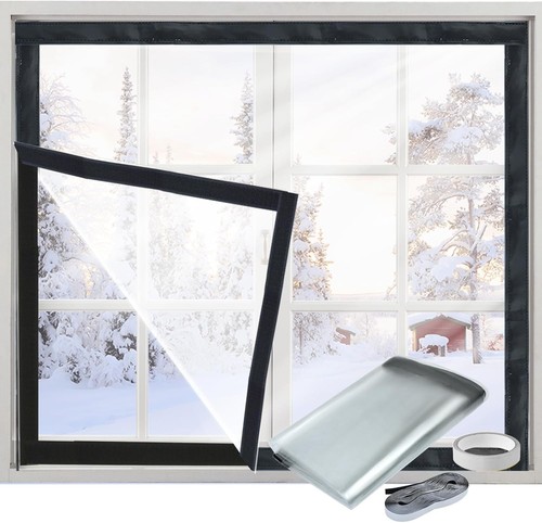 Reusable Window Insulation Kit 39x48, Clear Thermal Plastic Cover for ...