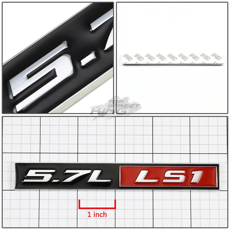 X2 Black Metal Bumper Trunk Grill Emblem Decal Sticker for 5.7 Chevy/GM ...