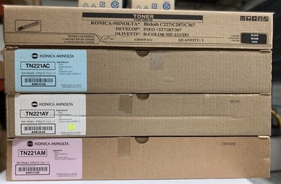 Konica Minolta toner Set KCMY TN221 for bizhub C227 & C287 SALE | eBay
