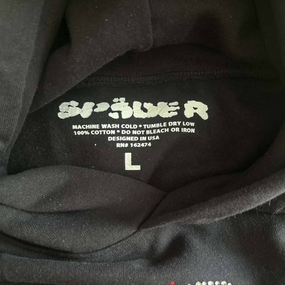 Sp5der Black Rhinestone Spider Hoodie | eBay