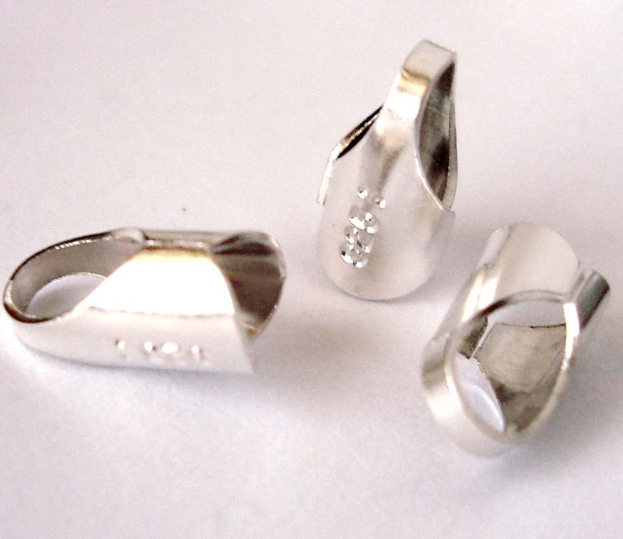 30pc 2mm solid 925 Sterling Silver leather cord chain end cap endcap ...