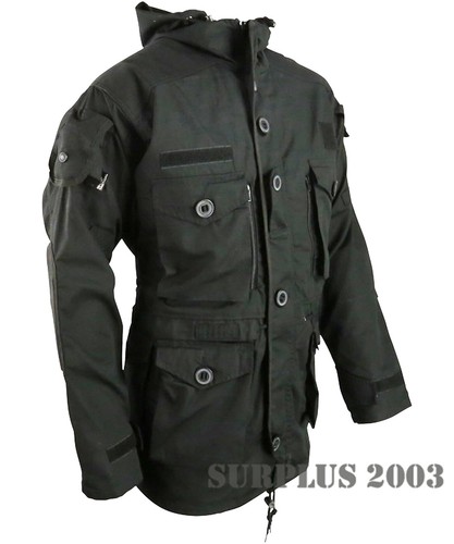 Black Special Forces SAS Style Assault Hooded Smock British Army Jacket ...
