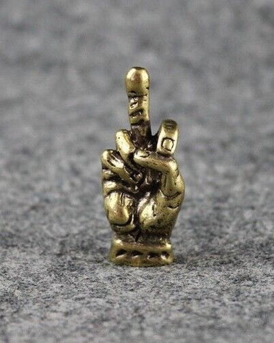 Brass Hand Pendant Statue Small Sculpture Tabletop Figurine Decor Gift ...