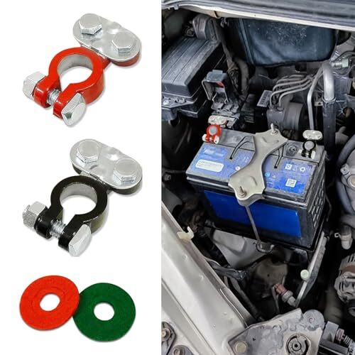 2PCS Car Battery Terminal Connector, Cables Terminal Connectors Kit ...