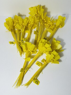 300 Yellow Plastic Security Tags Pull Ties Secure Anti-Tamper Seals | eBay