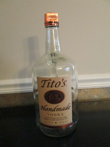 Lot of 3 Empty 1.75 Liter/Half Gallon Tito's Handmade Vodka Bottles ...