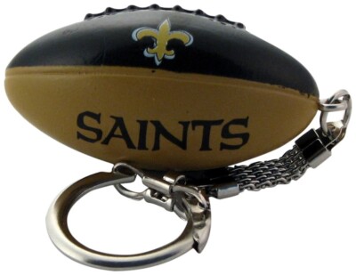 New Orleans Saints Keychain Keyring Football Shape Key Tag 2" Long NFL ...