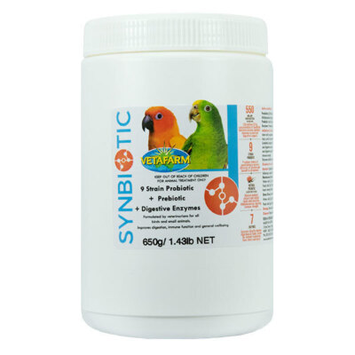 Vetafarm Synbiotic Avian Probiotic Prebiotic Digestive Bird Aid 650g ...