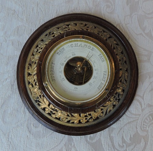 Edwardian Wood Frame Barometer Antico Barometro legno pregiato ...