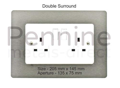 Finger Plate Light Switch Socket SURROUND Brushed Stainless Steel ...