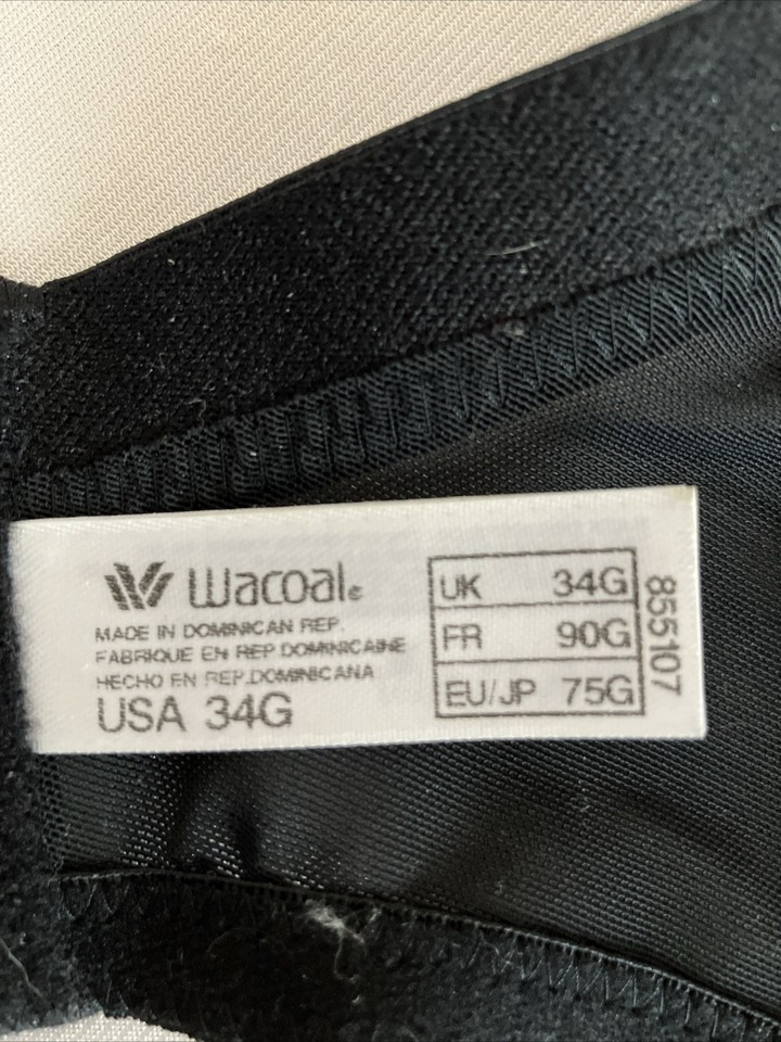 Wacoal Black Underwire Bra Size 34G Alluring Animal Print Style 855107 ...