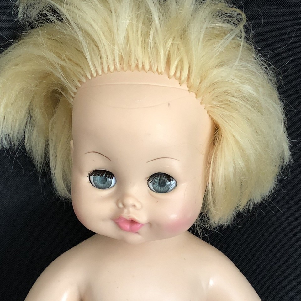 Vintage Horsman Blonde Magic Skin Baby Girl Doll 12" Sleepy Blue Eyes ...