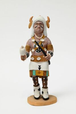 Jemez Kachina / Katsina Doll, hand carved. White Buffalo by C. Carl M ...