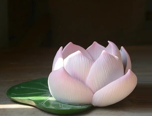 Lotus Flowerpot Statue Garden Sculpture Tabletop Figurine Home Decor ...