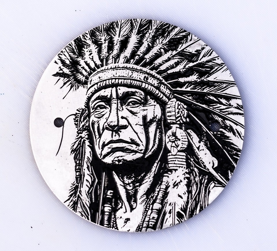 Indian Chief Engraved Air Filter 5.5” Cleaner cover cap 5.5” Motorcycle ...