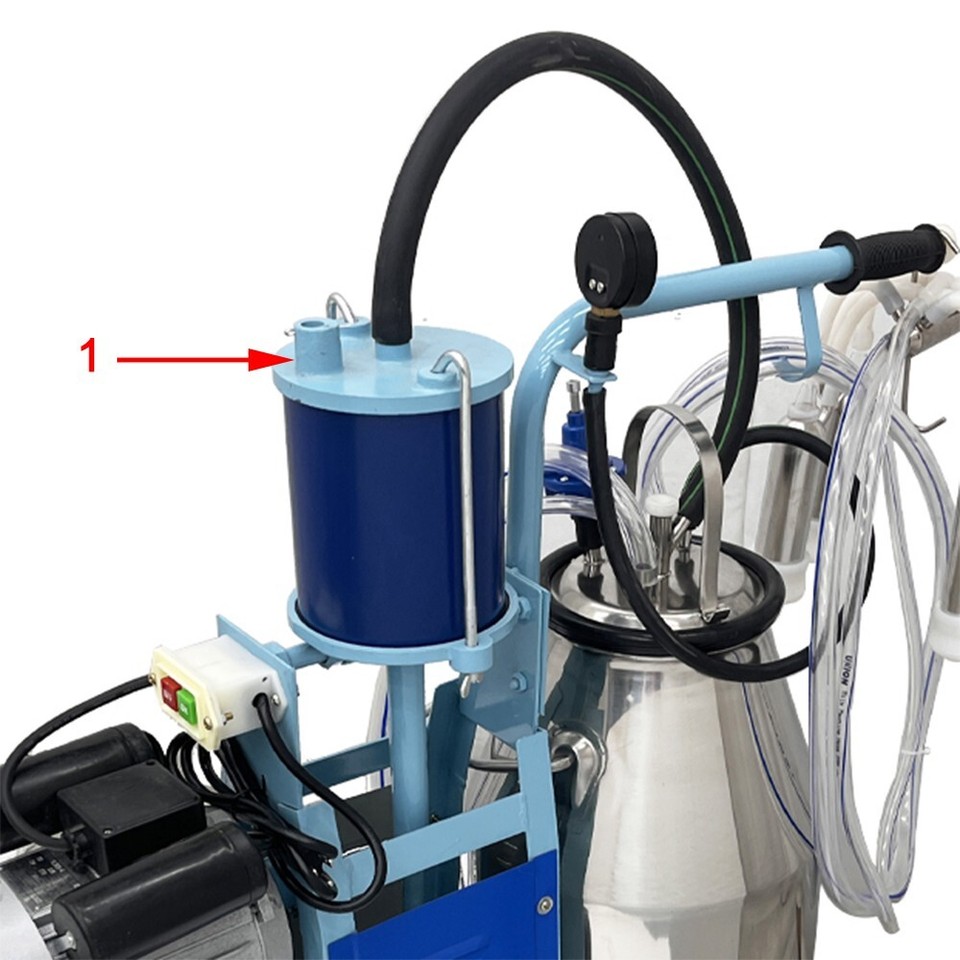 25L Piston Milking Machine Cow Goat Vacuum Milker 4 Head Sucker ...