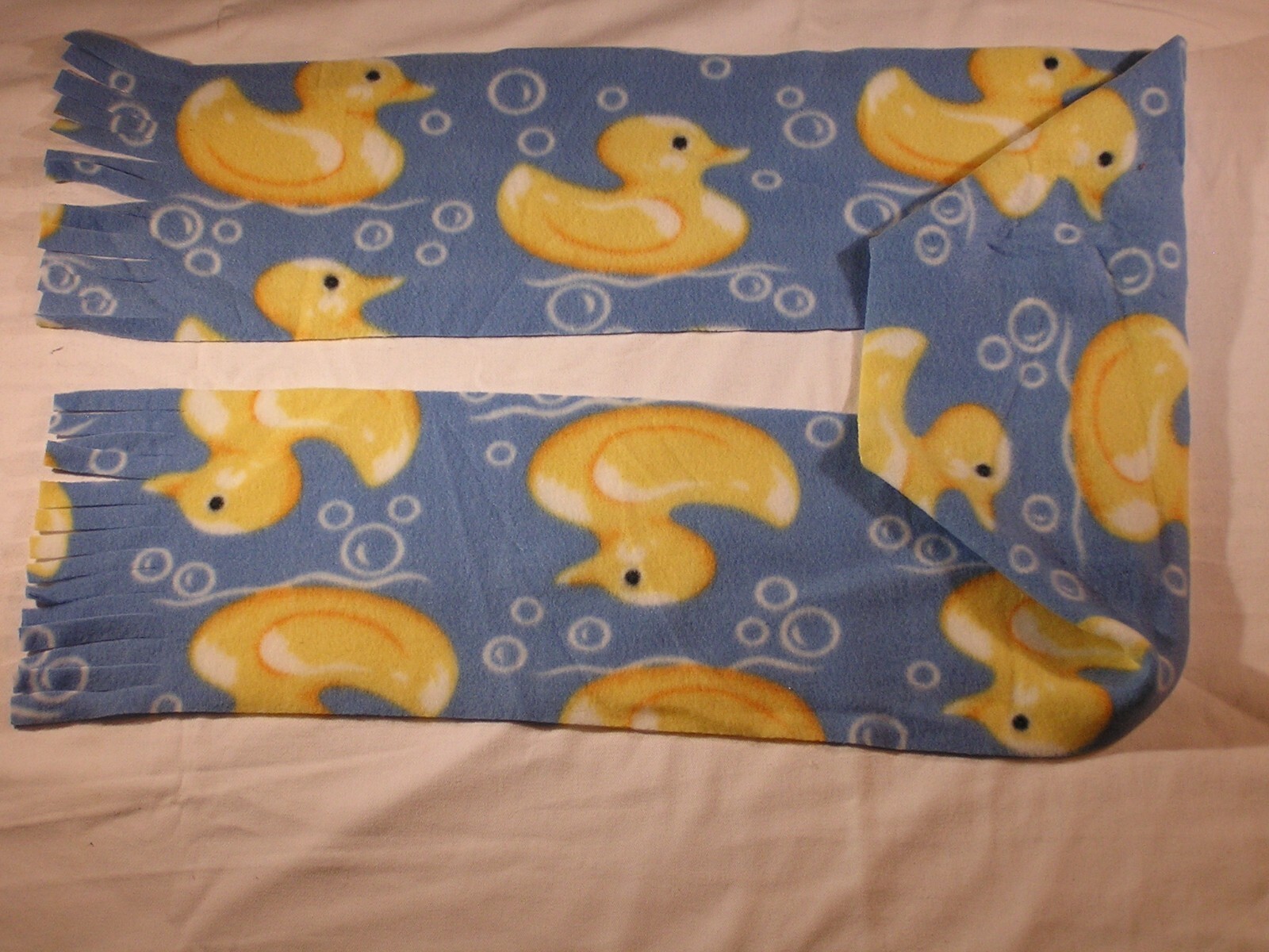 Ducks on Blue Rubber Duckie Your the One! Fleece Scarf | eBay