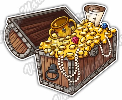 Treasure Gold Gem Pirate Money Gift Idea Car Bumper Vinyl Sticker Decal ...