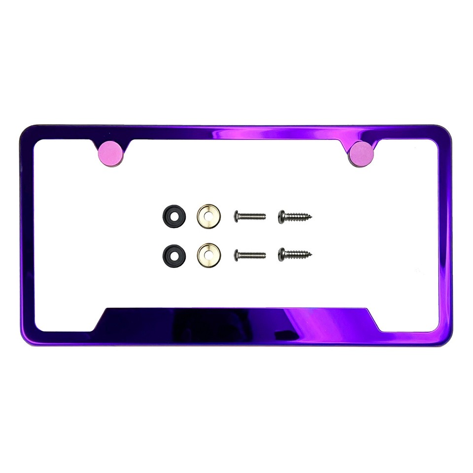 New Laser Etched Customize Stainless Steel License Frame Silicone Guard ...