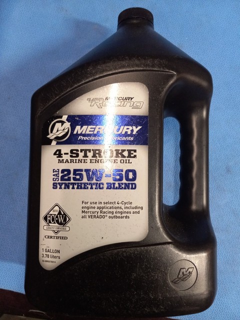 Mercury OEM 25w50 Synthetic Blend Racing Marine Engine Oil Gallon ...