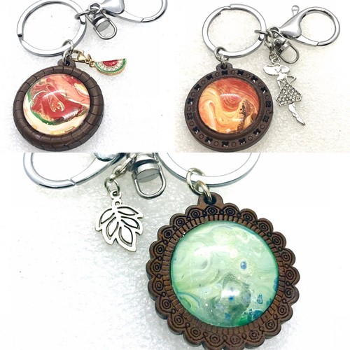 Handmade Key chain key rings charm unique gift idea wearable art ...
