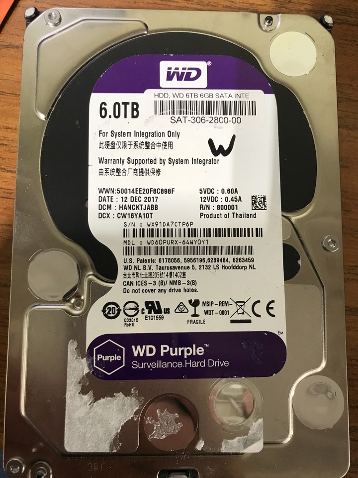 Western Digital 6TB Sata 3.5" WD Purple WD60PURX HDD | eBay