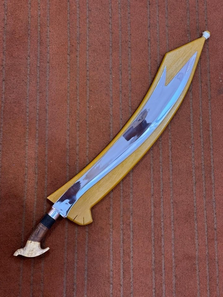 Custom Handmade Moro Laring Carbon Steel Philippines Sword with Leather ...